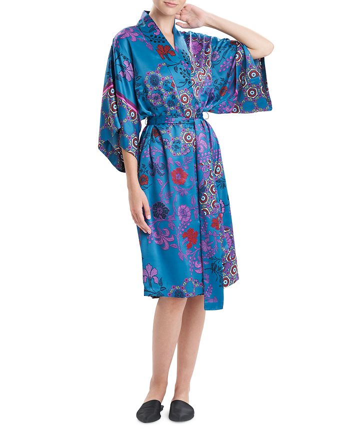 Natori Floral Print Satin Robe | Bloomingdale's