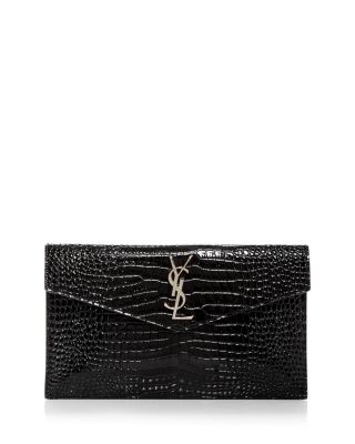 Click here for Saint Laurent Uptown Clutch in Croc-Embossed Leath... prices