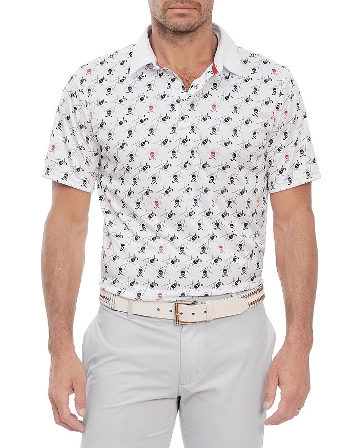 Robert Graham Stretch Skull & Golf Club Print Regular Fit Performance ...