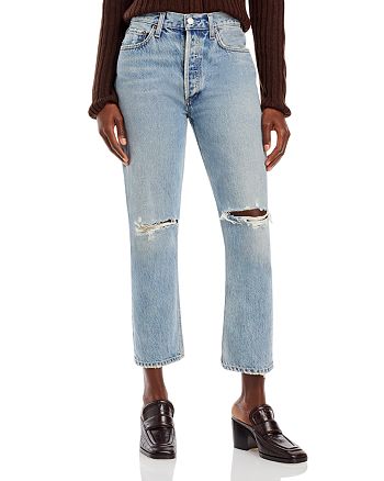 AGOLDE Riley High Rise Straight Leg Jeans in Escalate | Bloomingdale's