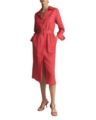 REISS Emily Belted Shirt Dress | Bloomingdale's