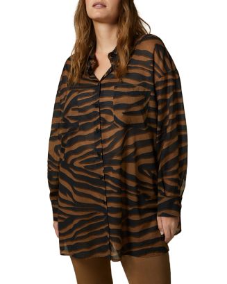 Marina Rinaldi Fiamma Animal Print Tunic Shirt | Bloomingdale's