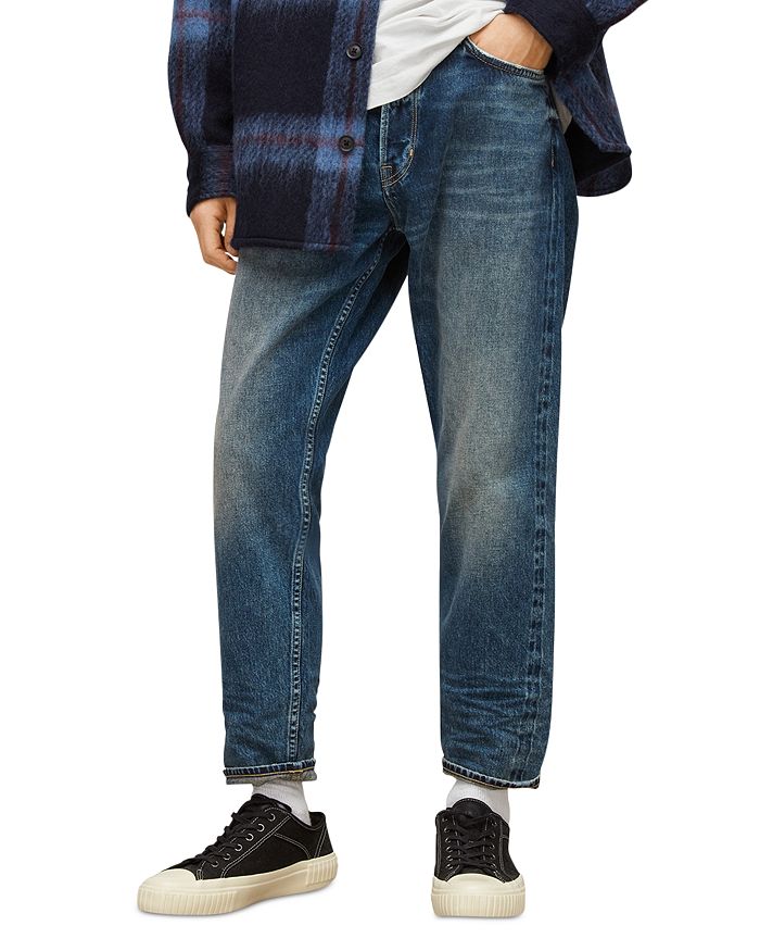 ALLSAINTS Jack Damaged Selvedge Jeans in Indigo | Bloomingdale's