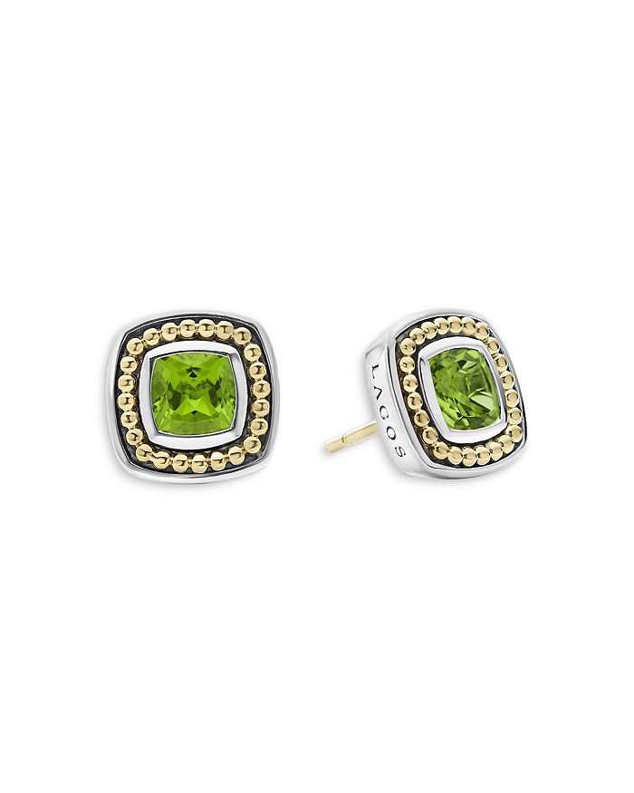 LAGOS 18K Yellow Gold & Sterling Silver Rittenhouse Peridot Stud ...