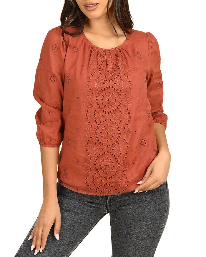 Daniel Rainn Embroidered Eyelet Top | Bloomingdale's