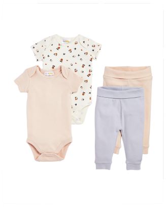 Bloomie's Baby Girls' Bodysuits & Leggings 4-Piece Set, Baby - 100% ...