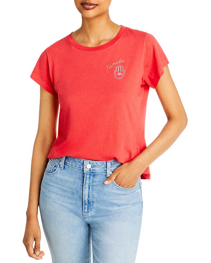 WILDFOX Namaste Embroidered Graphic Tee | Bloomingdale's