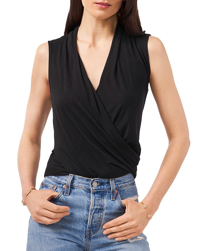 1.STATE Sleeveless Cross Front Top | Bloomingdale's