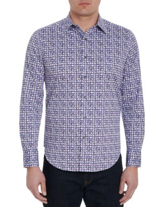 Robert Graham Pictogram Grid Long Sleeve Shirt | Bloomingdale's