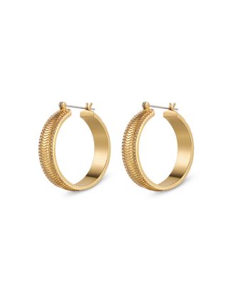 Luv Aj The Wavey Snake Chain Hoop Earrings in 14K Gold Plated ...