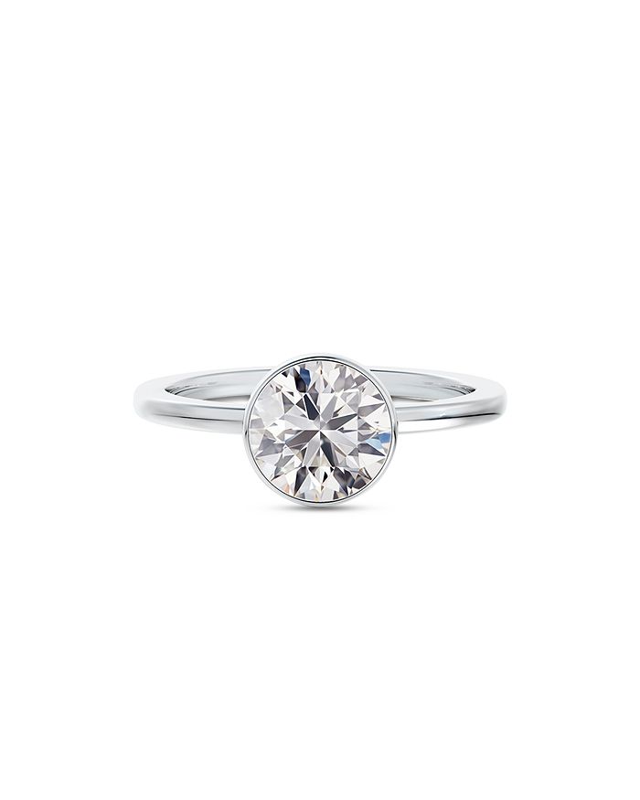 De Beers Forevermark Micaela's Hidden Halo Round Bezel Set Engagement ...