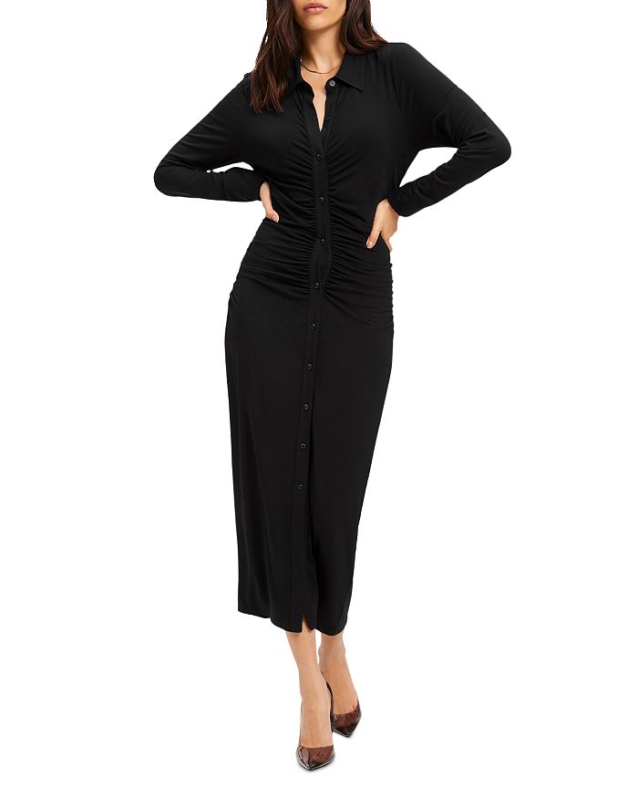 Good American Good Touch Ruched Midi Dress | Bloomingdale's