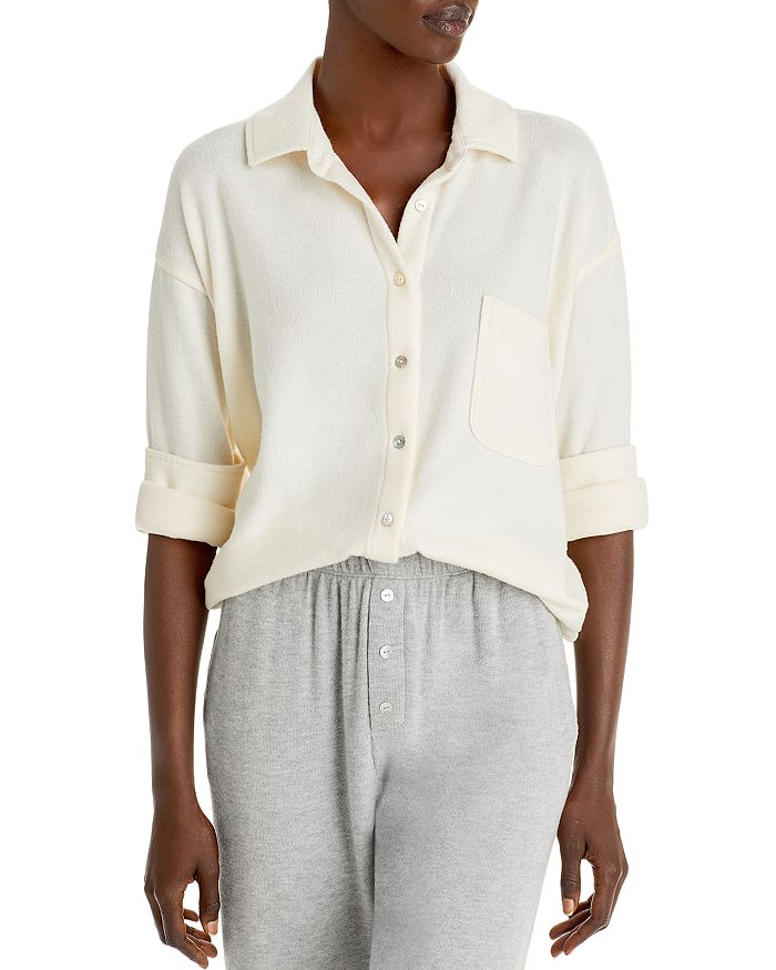 Donni Brushed Knit Button Down Top | Bloomingdale's