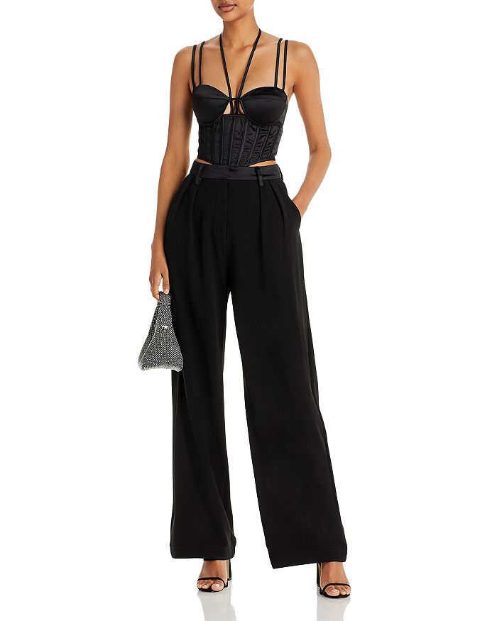 AQUA Halter Bustier Top, Trousers, Jenni Strap High Heel Sandals ...