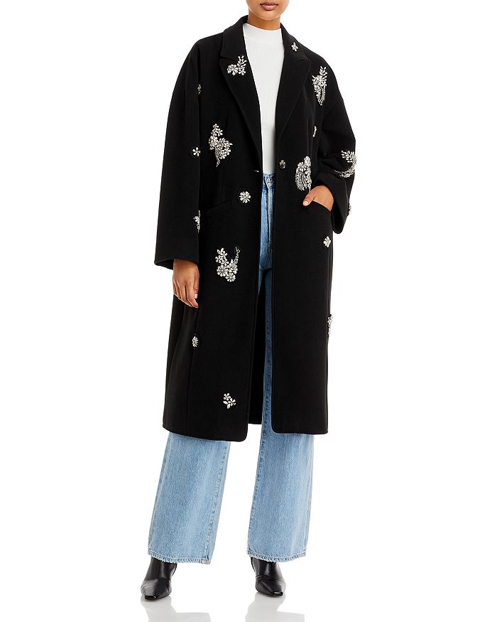 Cinq à Sept Gravis Crystal Embellished Coat | Bloomingdale's