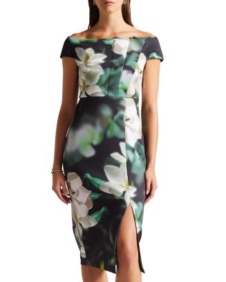 Ted Baker Layylez Bardot Bodycon Midi Dress | Bloomingdale's