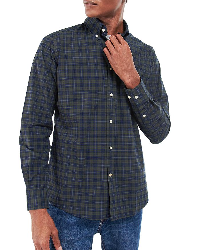 Barbour Lomond Cotton Blend Micro Tartan Tailored Fit Button Down Shirt ...
