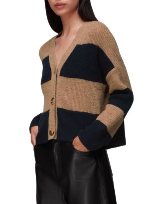 Whistles Striped Ribbed Cardigan | Bloomingdale's