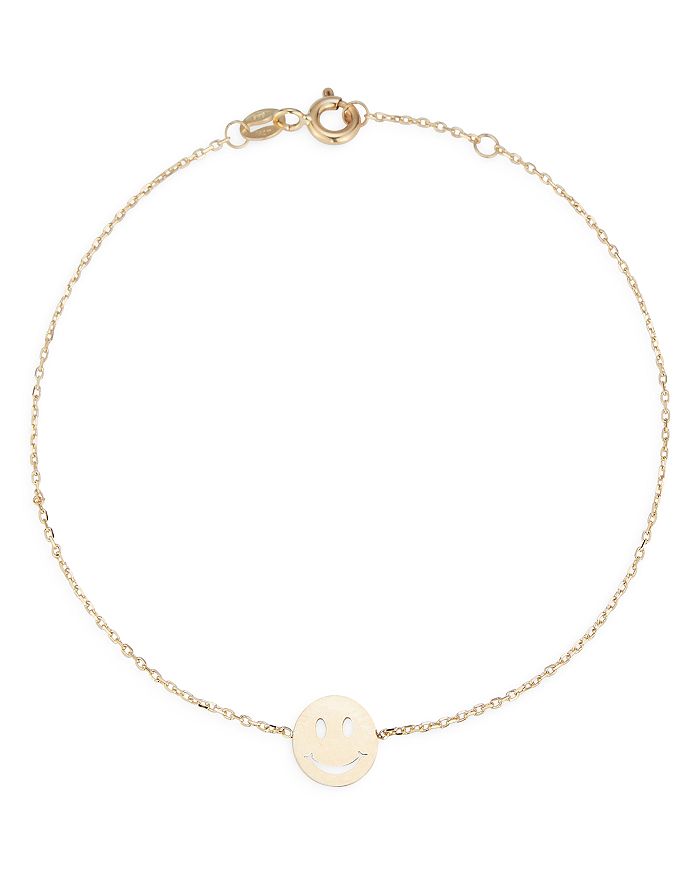 Moon & Meadow 14K Yellow Gold Smiley Face Bracelet | Bloomingdale's