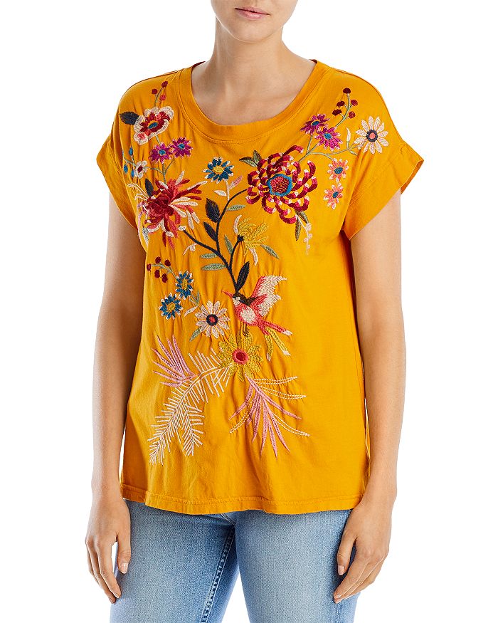 Johnny Was Tiarei Embroidered Tee | Bloomingdale's