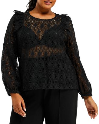 Estelle Plus Size Tia Lace Top | Bloomingdale's
