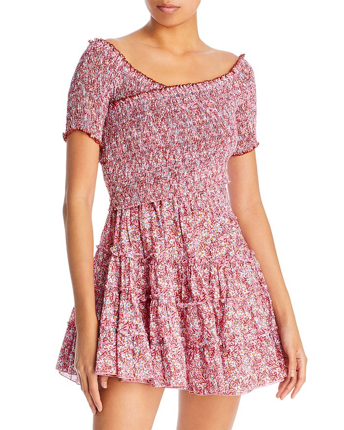 Poupette St. Barth Soledad Smocked Tiered Dress | Bloomingdale's