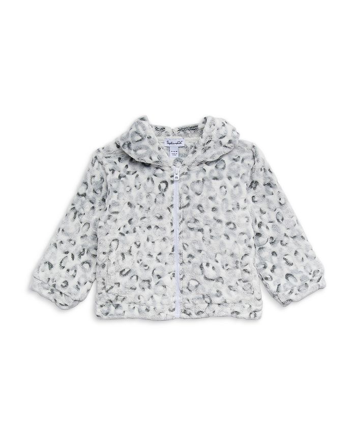 Splendid Girls' Fleece Leopard Print Hooded Jacket - Big Kid ...