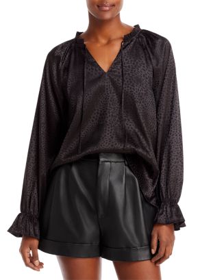 AQUA Tonal Animal Print Jacquard Top - 100% Exclusive | Bloomingdale's