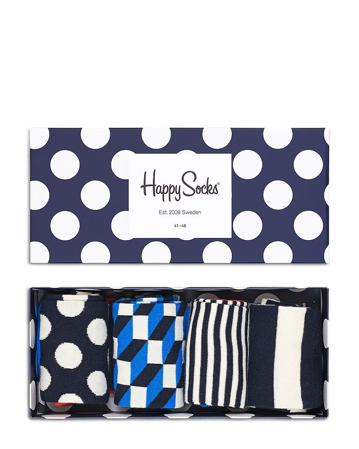 Happy Socks Big Dot Cotton Blend Crew Socks Gift Box, Pack of 4 ...