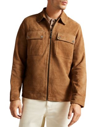 Ted Baker Thierry Suede Zip Shacket | Bloomingdale's