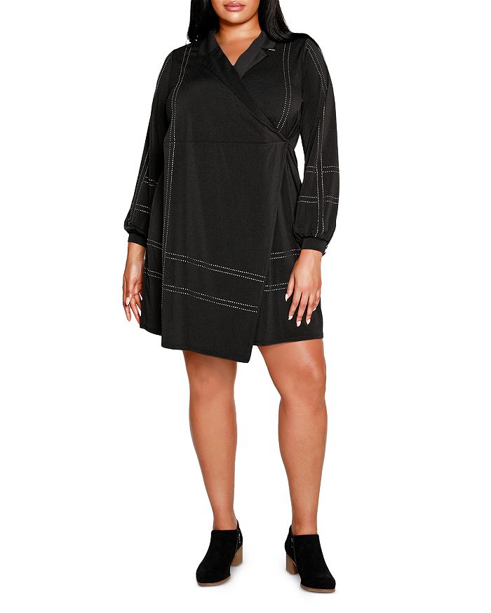 Belldini Plus Stud Trimmed Wrap Dress | Bloomingdale's