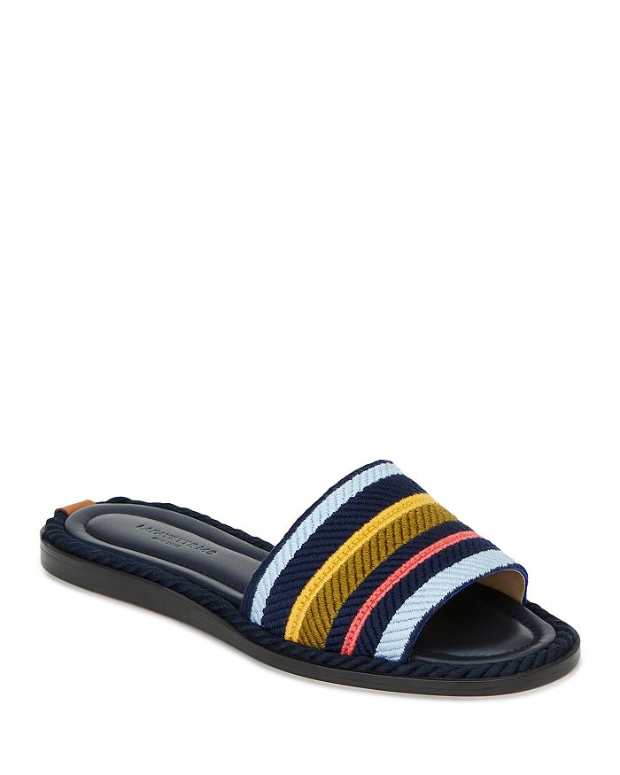Lafayette 148 New York Women's Embroidered Stripe Slide Sandals ...