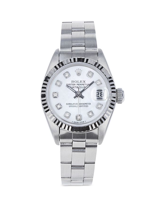 Swiss Crown USA Pre-Owned Rolex Stainless & Mother of Pearl Perpetual ...