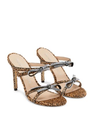 Stuart Weitzman Women's SW Bow 100 Slide High Heel Sandals | Bloomingdale's