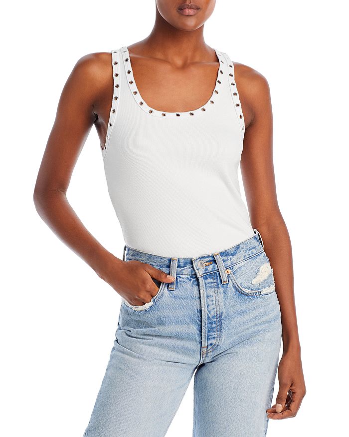 RE/DONE Scoop Neck Rivet Tank Top | Bloomingdale's