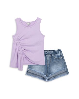 Habitual Kids Habitual Girls' Gathered Top & Denim Shorts Set - Little ...
