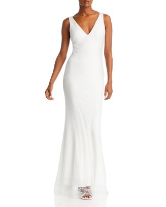 AQUA Rhinestone Embellished Fishnet Gown - Exclusive | Bloomingdale's