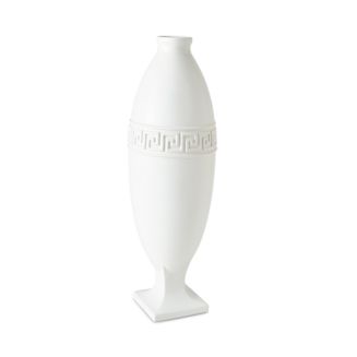 Global Views Large Greek Key Vase, White | Bloomingdale's