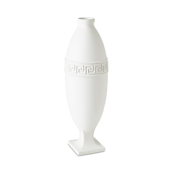 Global Views Small Greek Key Vase, White | Bloomingdale's