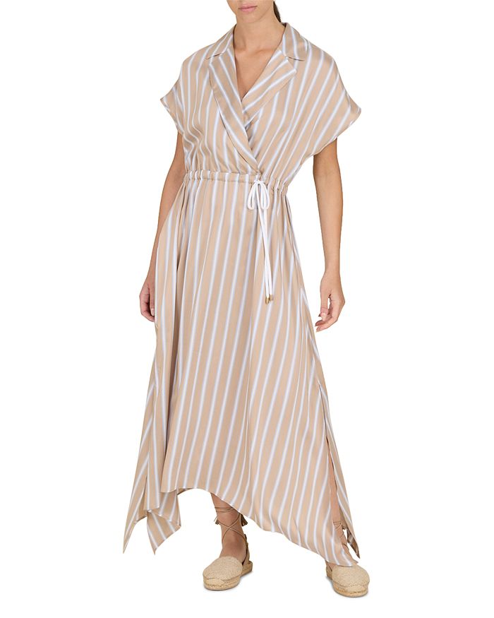 Peserico Stripe Drawstring Maxi Shirt Dress | Bloomingdale's