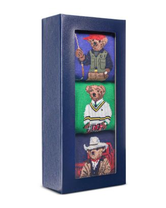 Polo Ralph Lauren Color Blocked Polo Bear Crew Socks Gift Box, Pack of ...