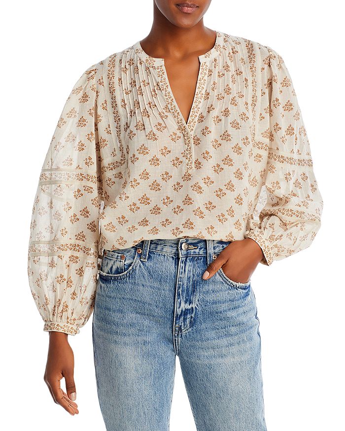 AQUA Valley Spring Printed Puff Sleeve Top - 100% Exclusive ...