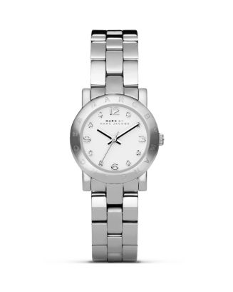 MARC JACOBS MARC BY Mini Amy Silver Watch, 26mm | Bloomingdale's