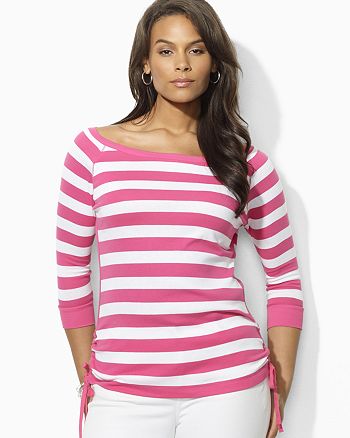 Ralph Lauren Plus Size Jarra Ballet Neck Top | Bloomingdale's
