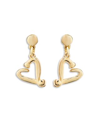 UNOde50 18K Gold-Plated Nailed Heart Shaped Earrings