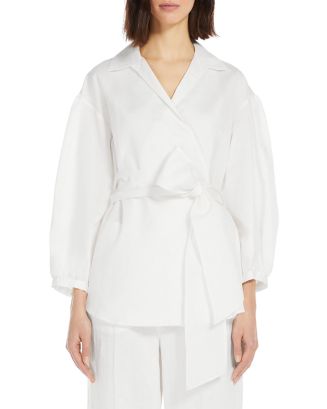 Weekend Max Mara Silver Wrap Top | Bloomingdale's