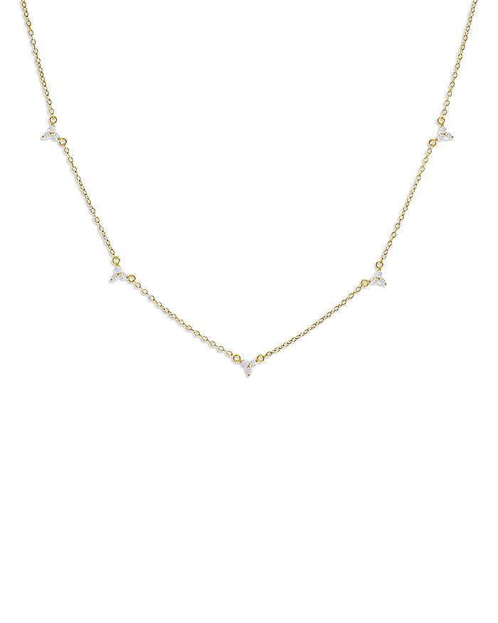 By Adina Eden Trio Cluster Chain Necklace in 14K Gold Plated Sterling ...