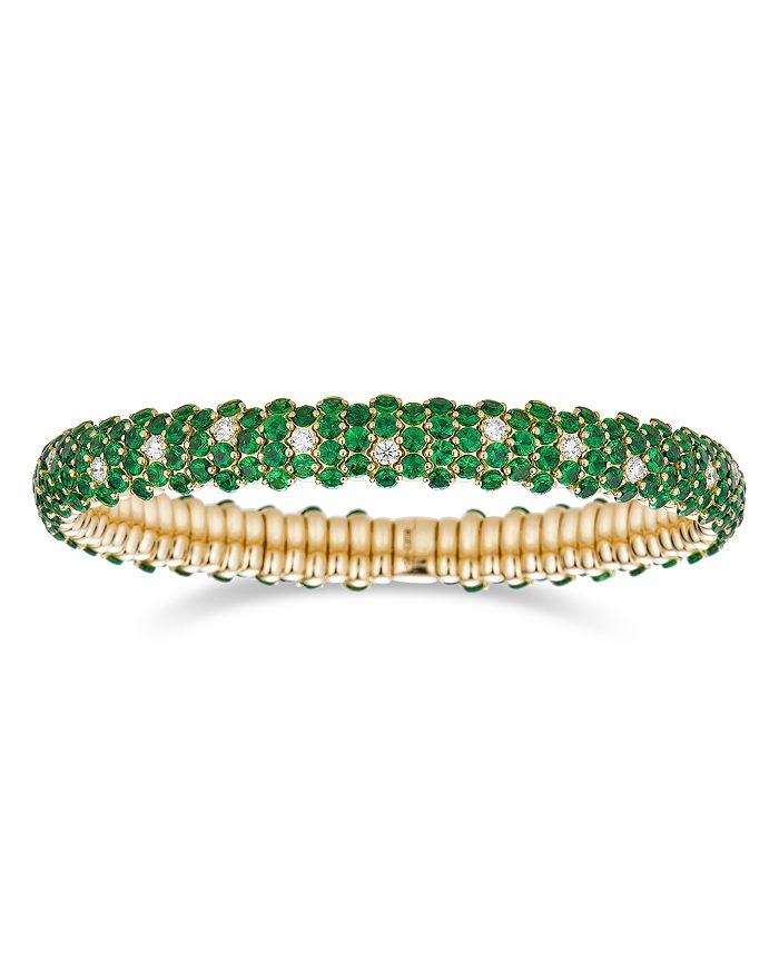 ZYDO 18K Yellow Gold Stretch Tsavorite & Diamond Bracelet | Bloomingdale's
