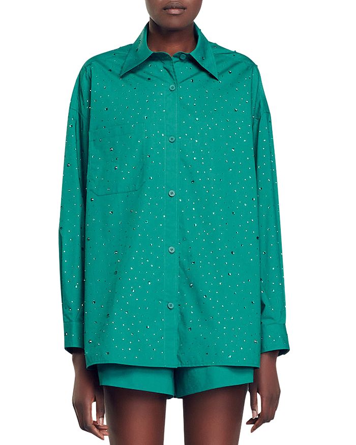 Sandro Argentine Rhinestone Shirt | Bloomingdale's