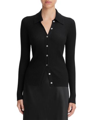 Vince Ribbed Button Front Cardigan | Bloomingdale's Women